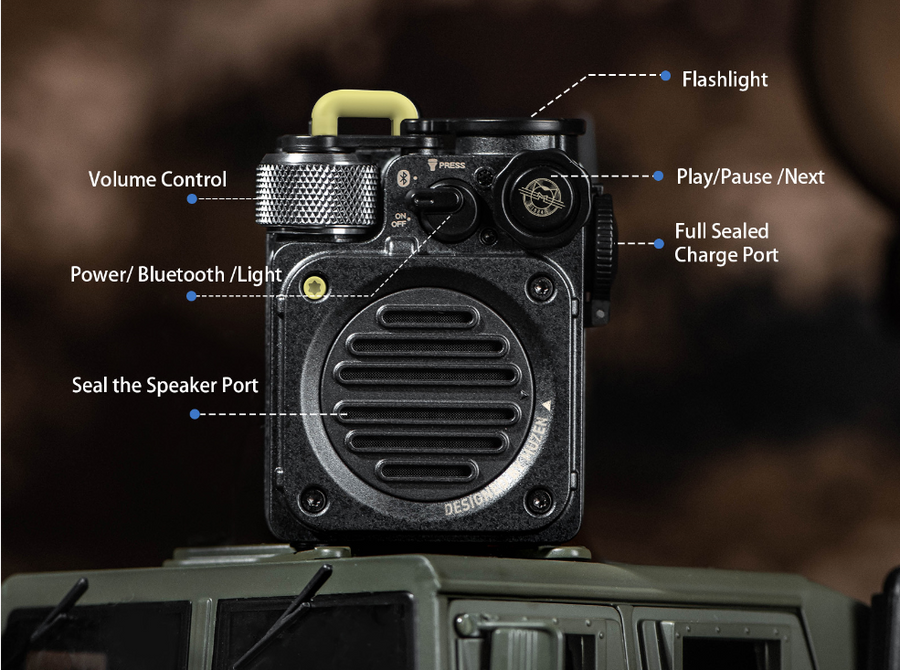 Wild Mini Outdoor Rugged Waterproof Bluetooth Speaker | Muzen Audio