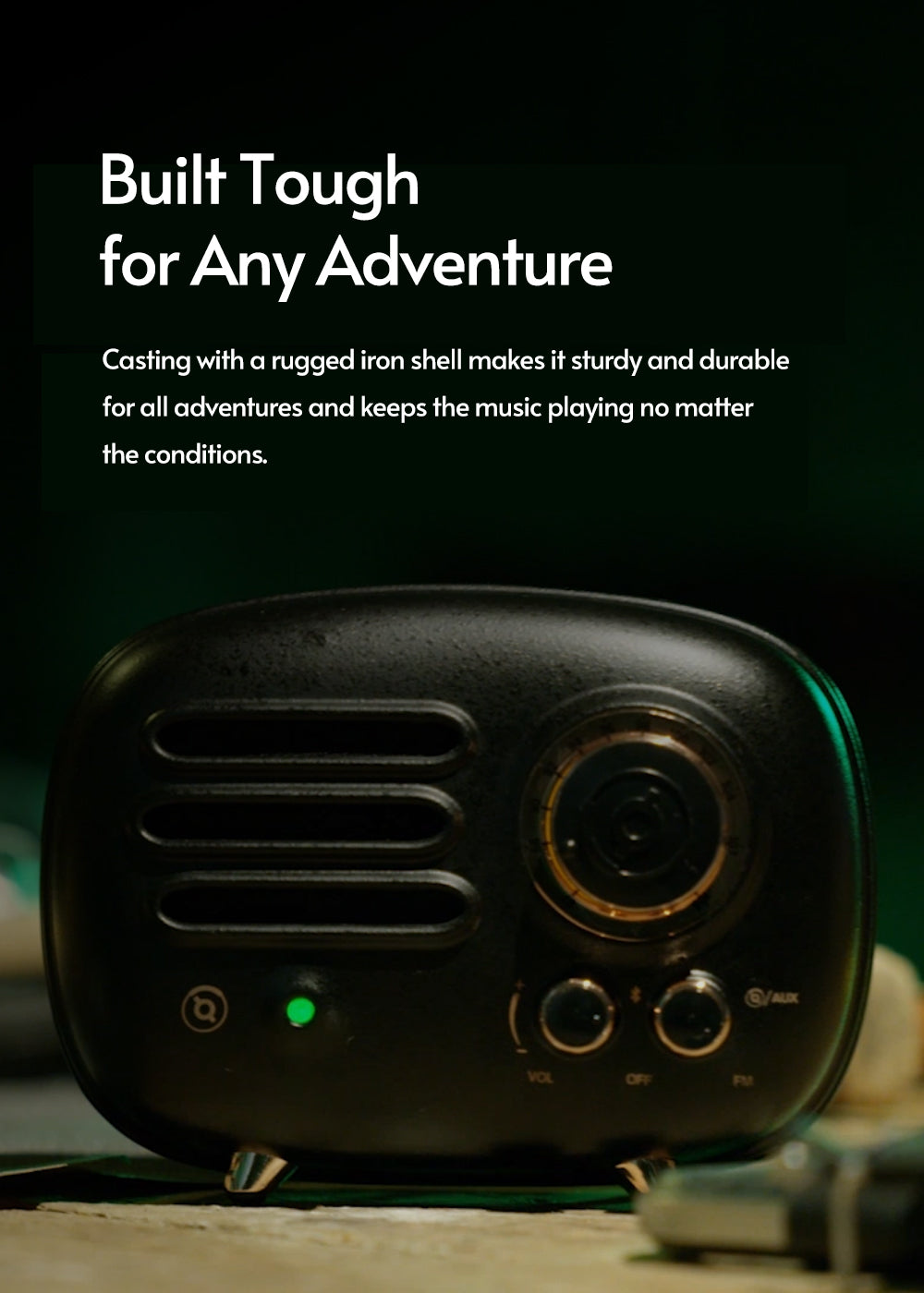 MUZEN Knight Black Portable FM Radio & Bluetooth Speaker | Muzen Audio